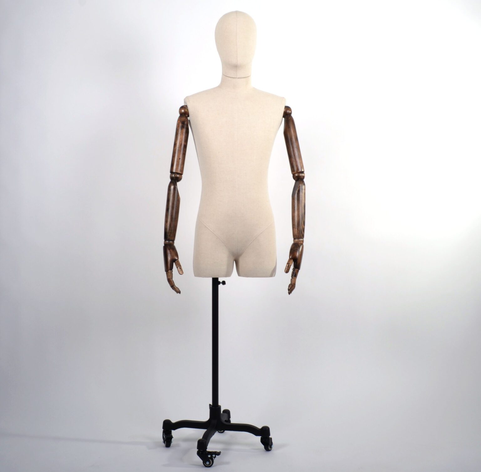 Articulated Male Torso | Wooden Arms | Metal Stand with Wheels