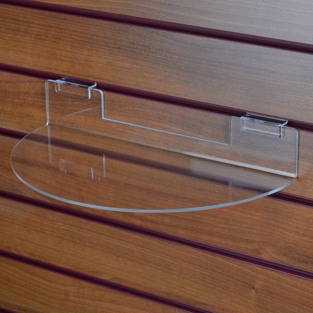 Acrylic Slatwall Shelves | Semi Circle | The Display Centre