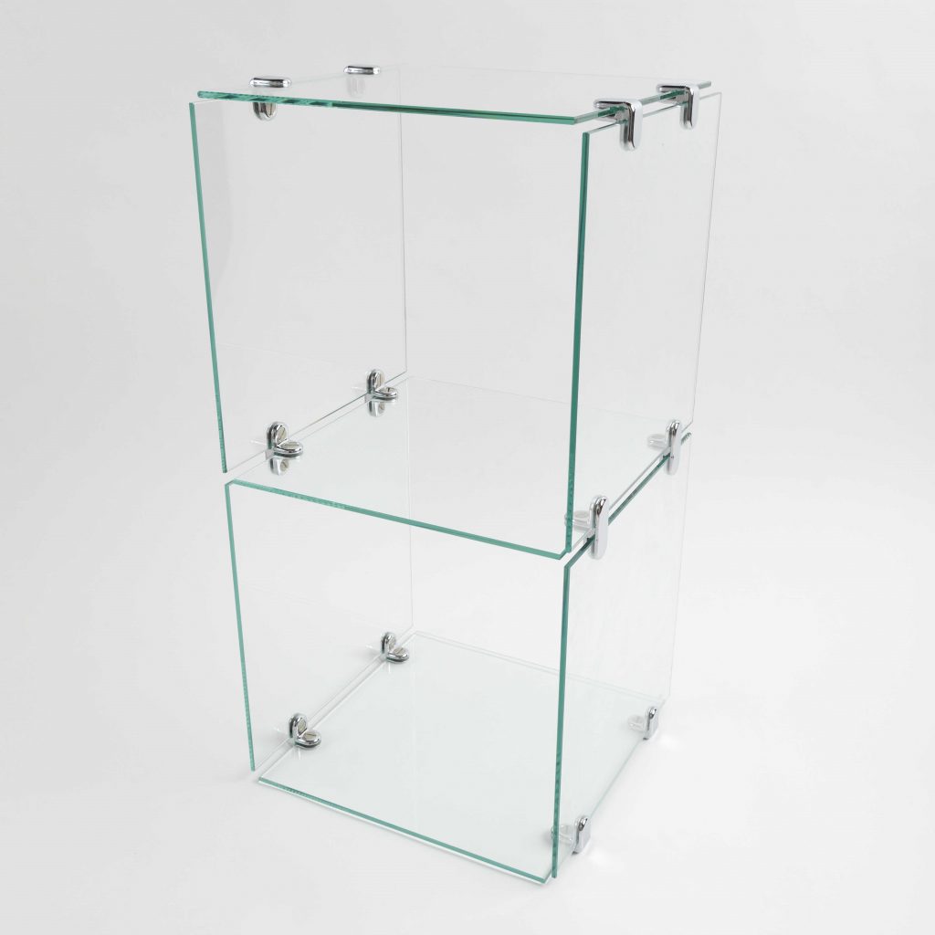 Buy Square-Shaped Two Glass Cube Displays | Display Centre