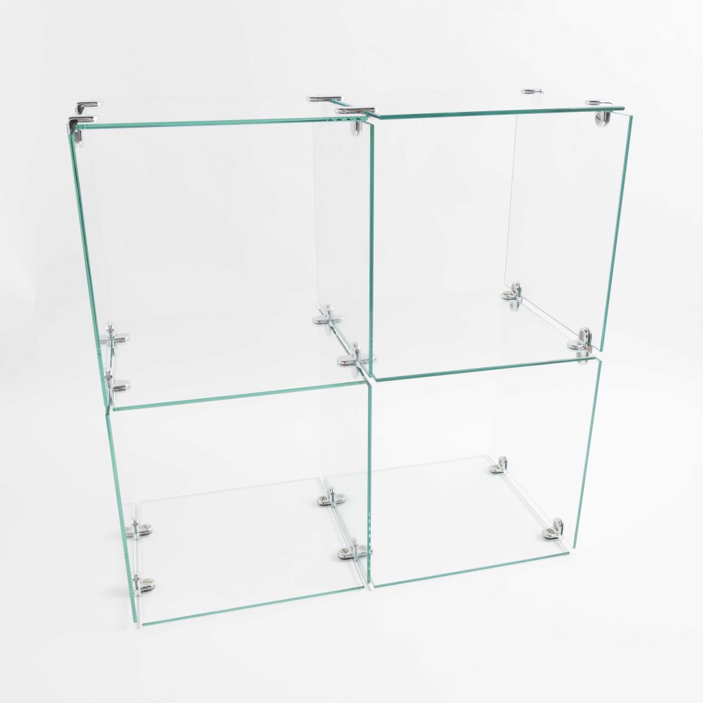 Buy Square-Shaped Four Glass Cube Display | Display Centre