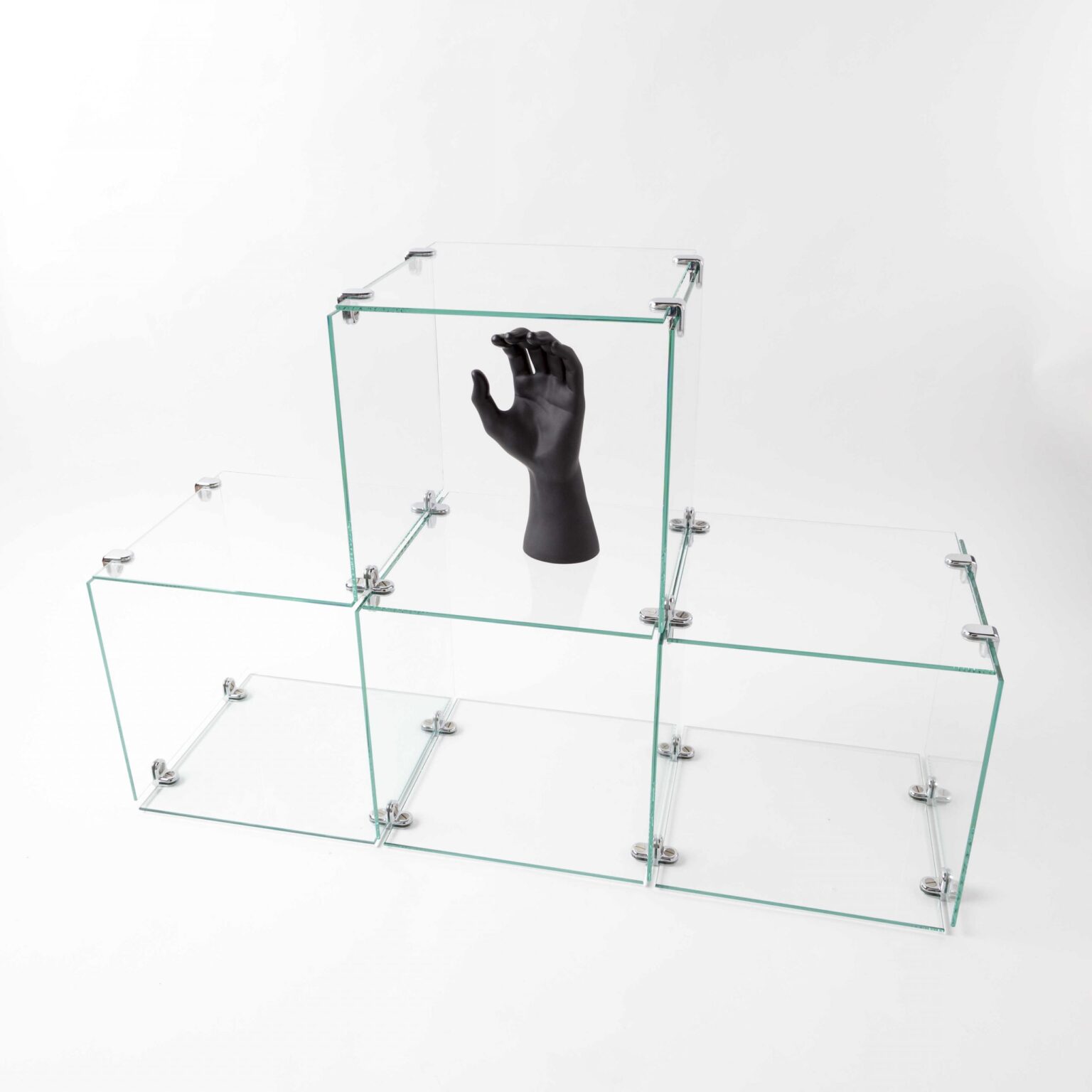 Buy Triangle-Shaped Four Glass Cube Displays | Display Centre