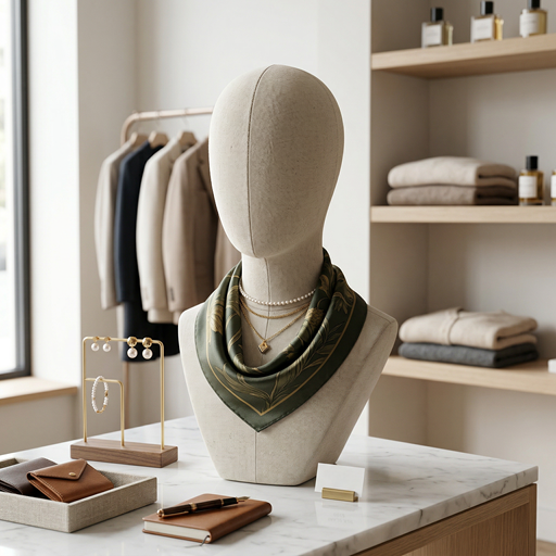 Linen Cloth Mannequin Head - The Display Centre